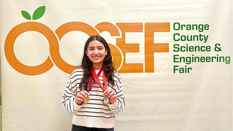Kraemer Middle School Student Earns Second at Orange County Science and Engineering Fair